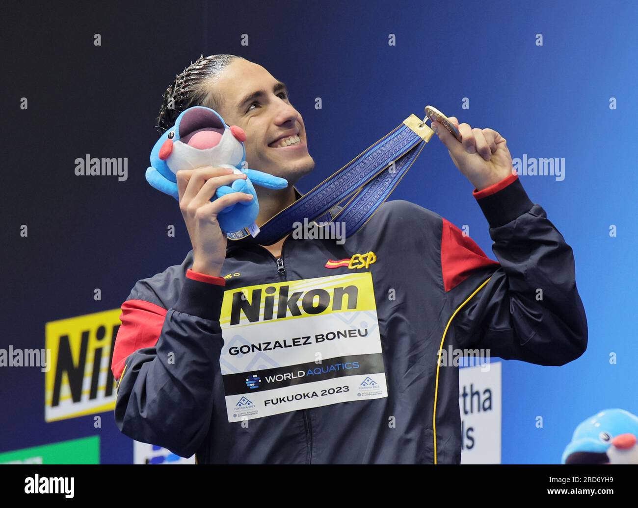 Dennis GONZALEZ BONEU of Spain attends an award ceremony of the ...
