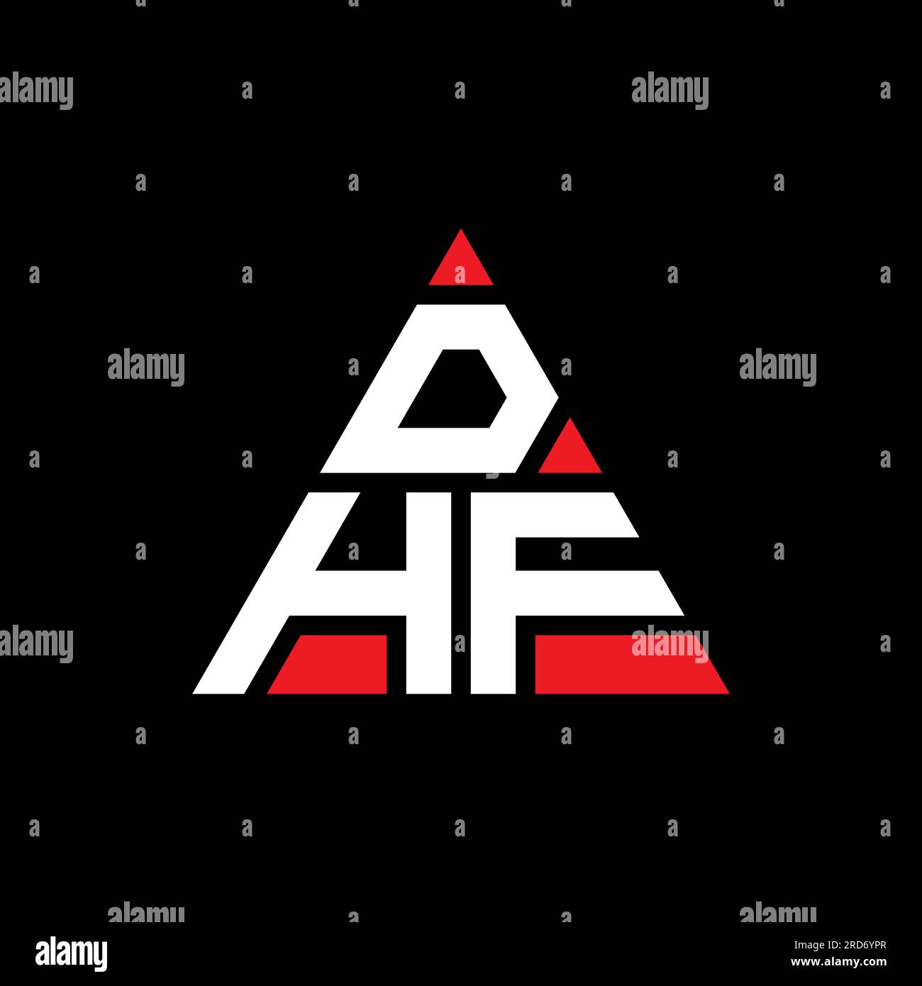 DHF triangle letter logo design with triangle shape. DHF triangle logo ...