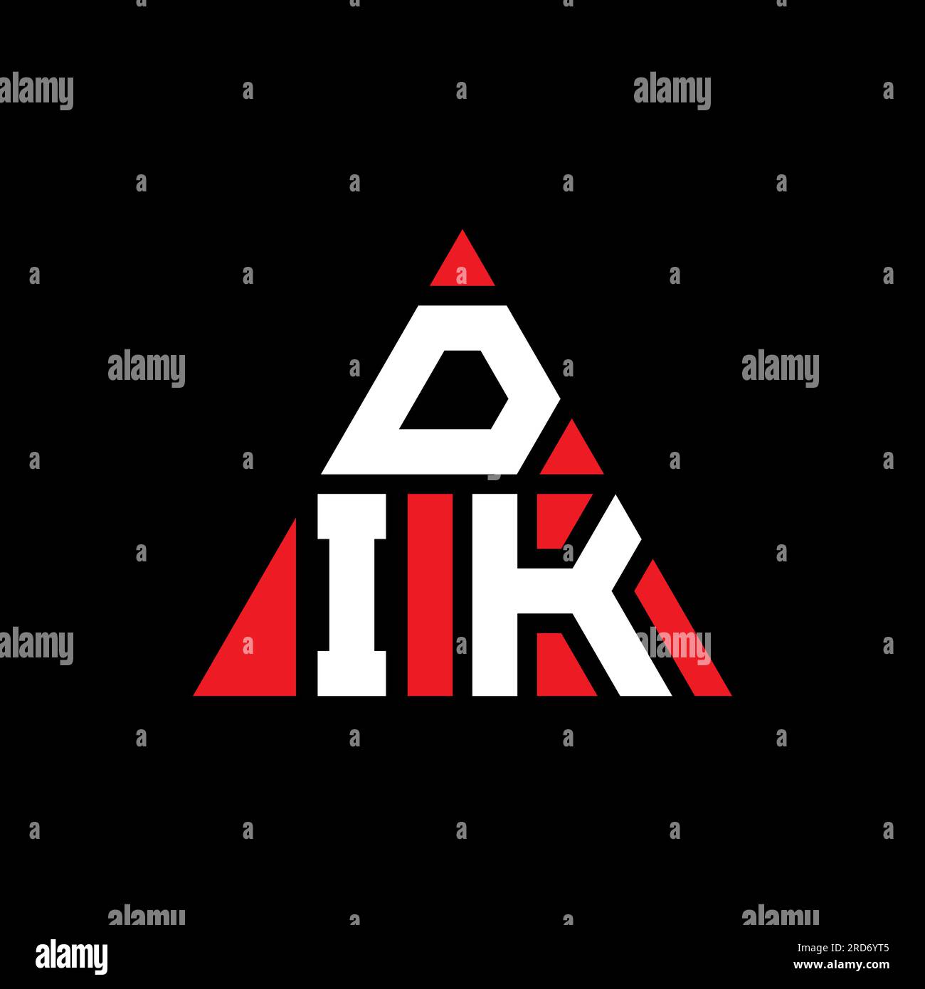 DIK triangle letter logo design with triangle shape. DIK triangle logo ...