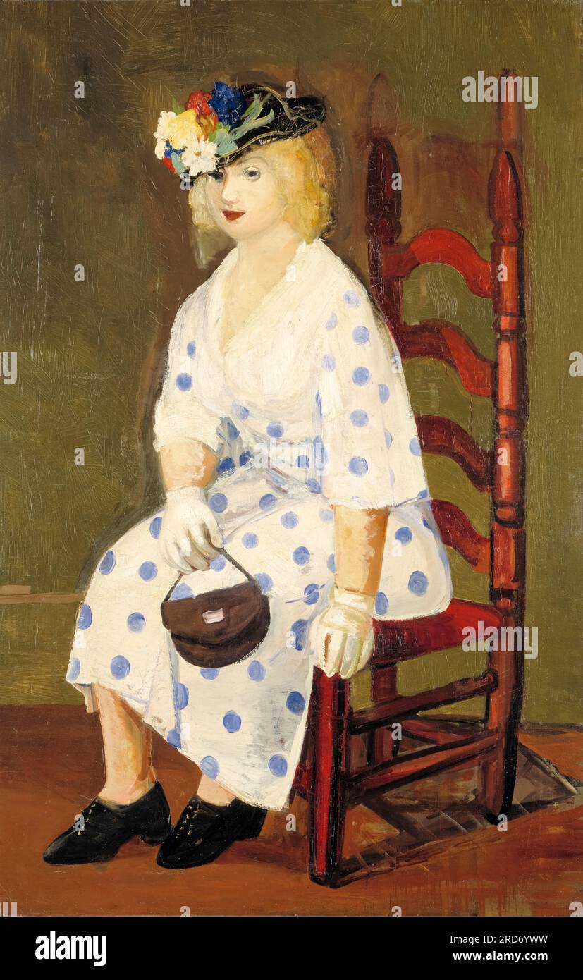 George Luks portrait painting, The Polka Dot Dress, oil on canvas, 1927 ...