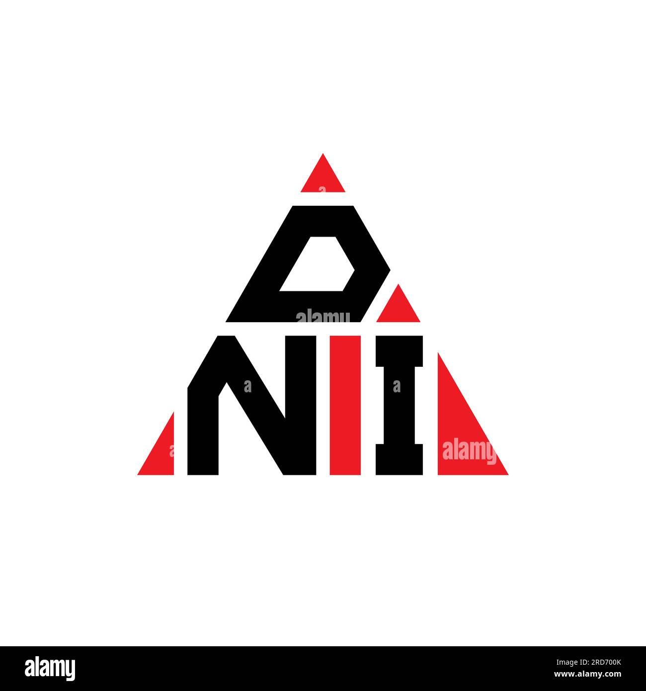 DNI triangle letter logo design with triangle shape. DNI triangle logo ...