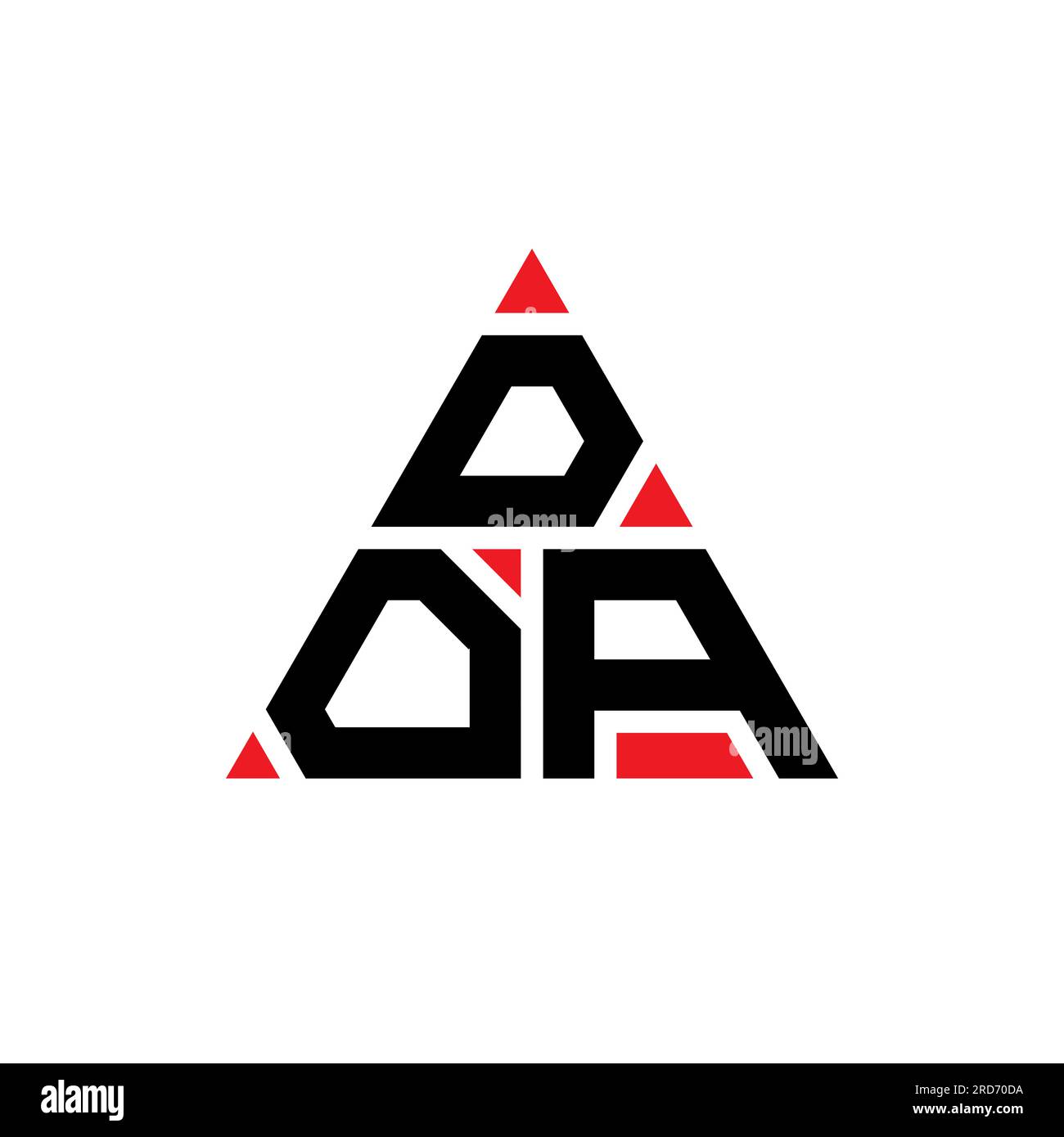 DOA triangle letter logo design with triangle shape. DOA triangle logo ...