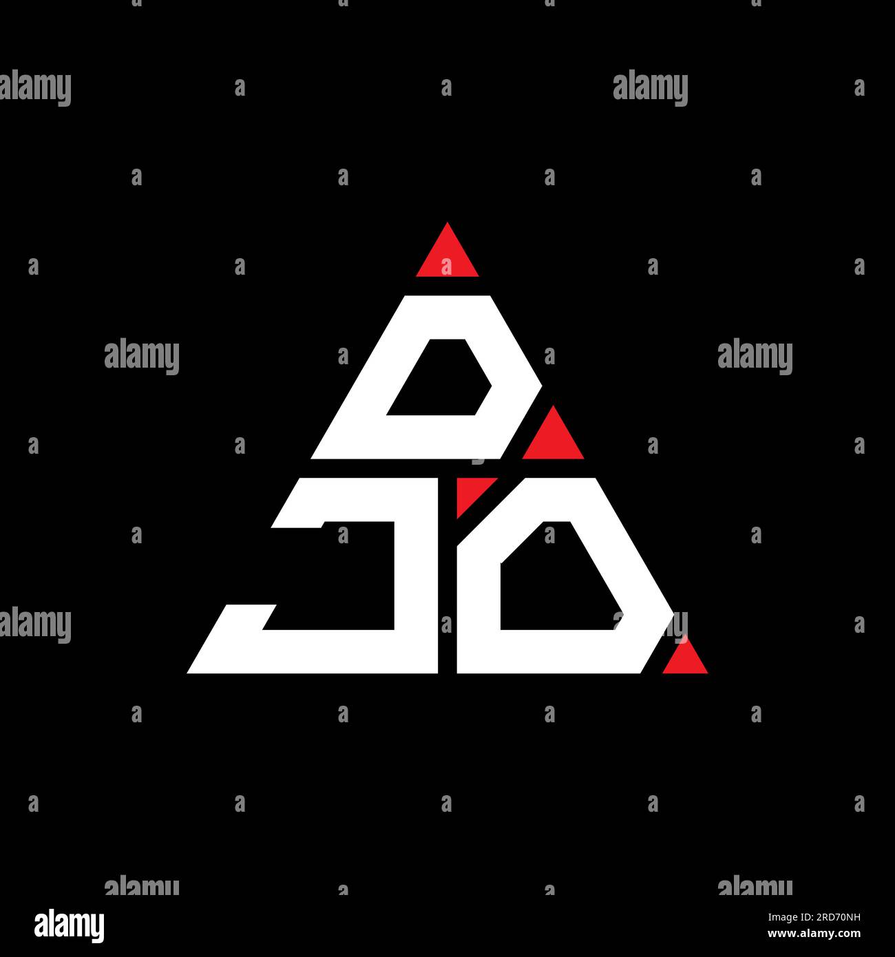 DJO triangle letter logo design with triangle shape. DJO triangle logo ...