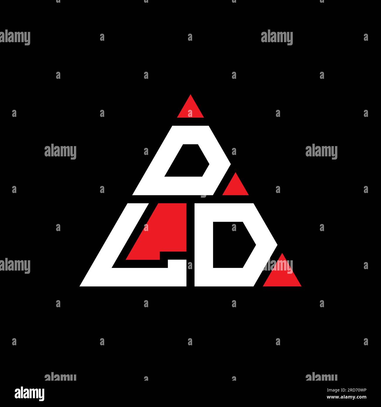 DLD triangle letter logo design with triangle shape. DLD triangle logo ...