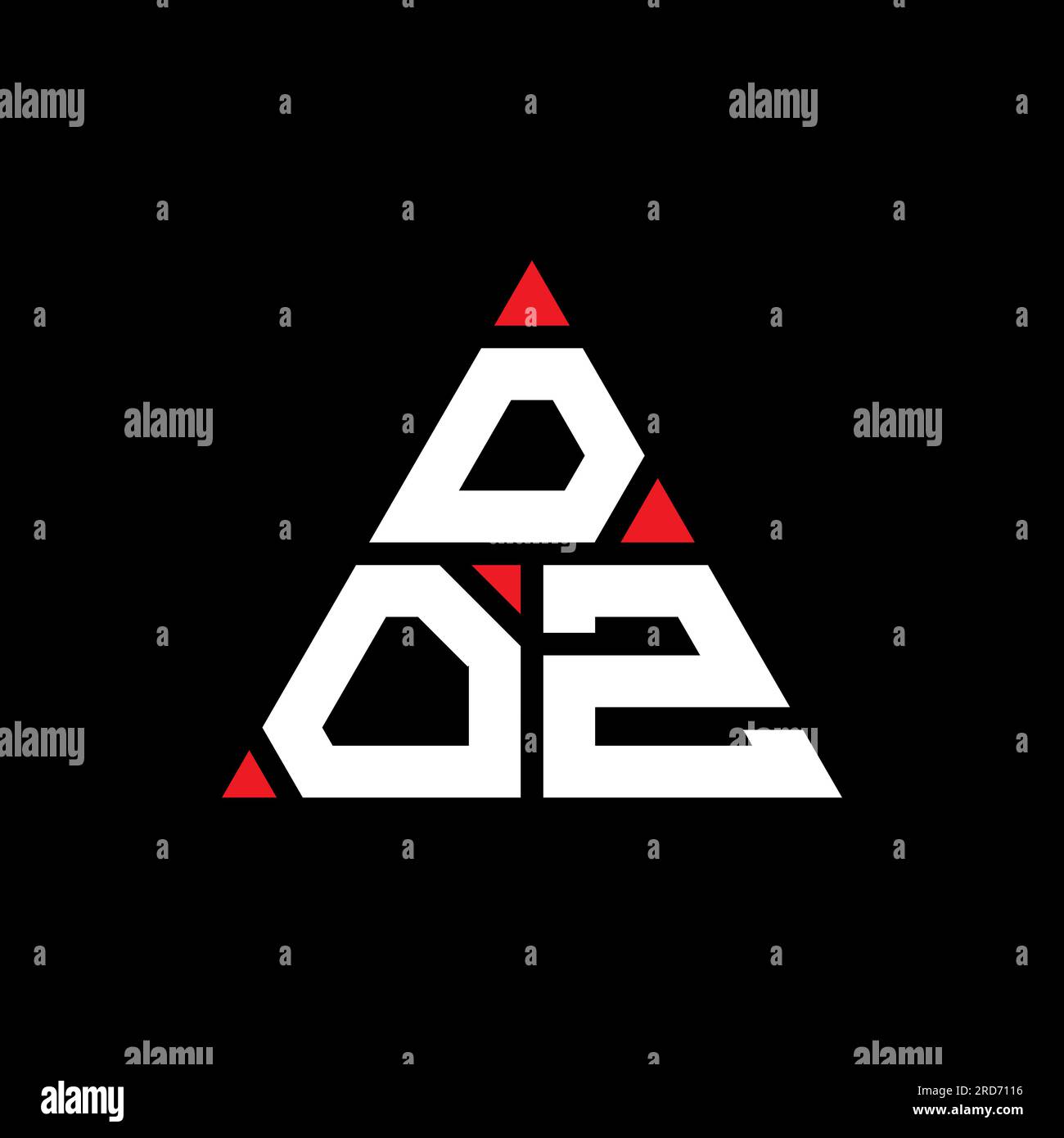 DOZ triangle letter logo design with triangle shape. DOZ triangle logo ...