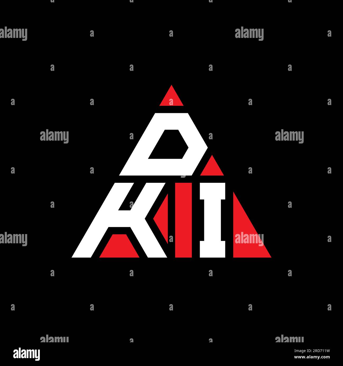 DKI triangle letter logo design with triangle shape. DKI triangle logo design monogram. DKI ...