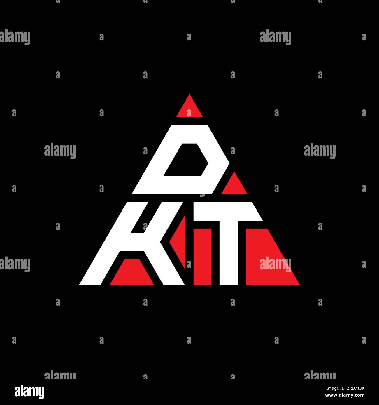 DKT triangle letter logo design with triangle shape. DKT triangle logo ...