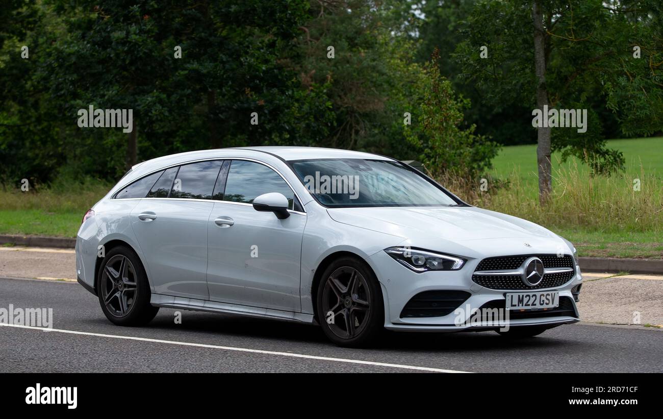 Milton Keynes,UK - July 19th 2023: 2022 white Mercedes Benz CLA 200 AMG ...