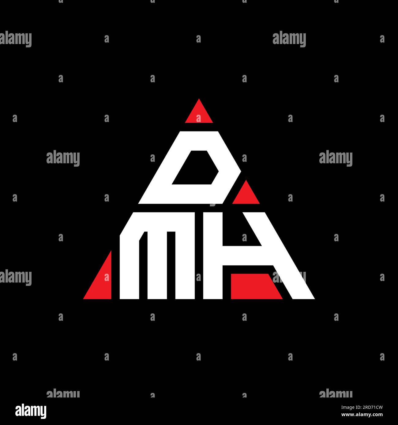 DMH triangle letter logo design with triangle shape. DMH triangle logo ...