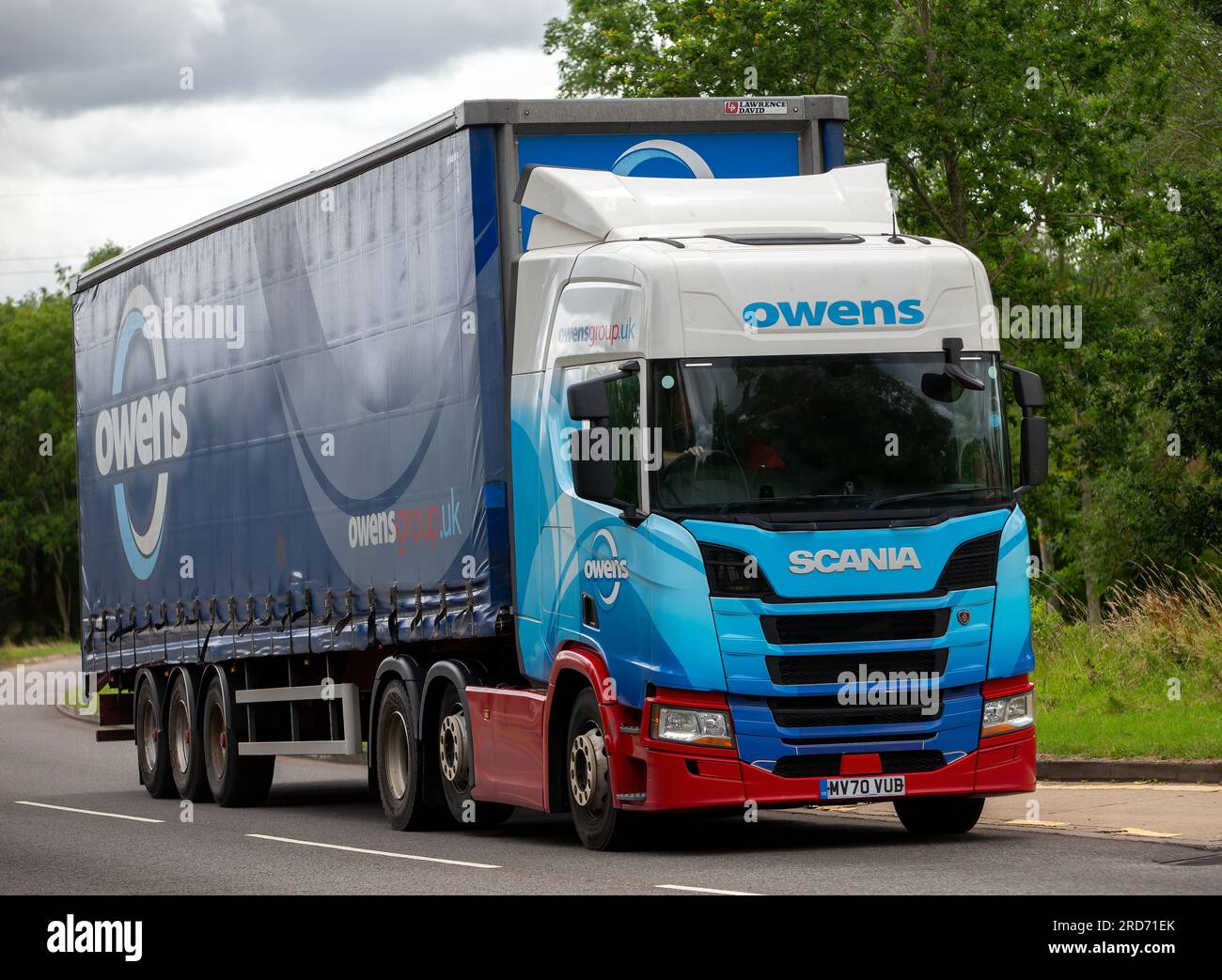 Milton Keynes,UK - July 19th 2023: 2020 Scania 3 axle + 3 axle artic ...