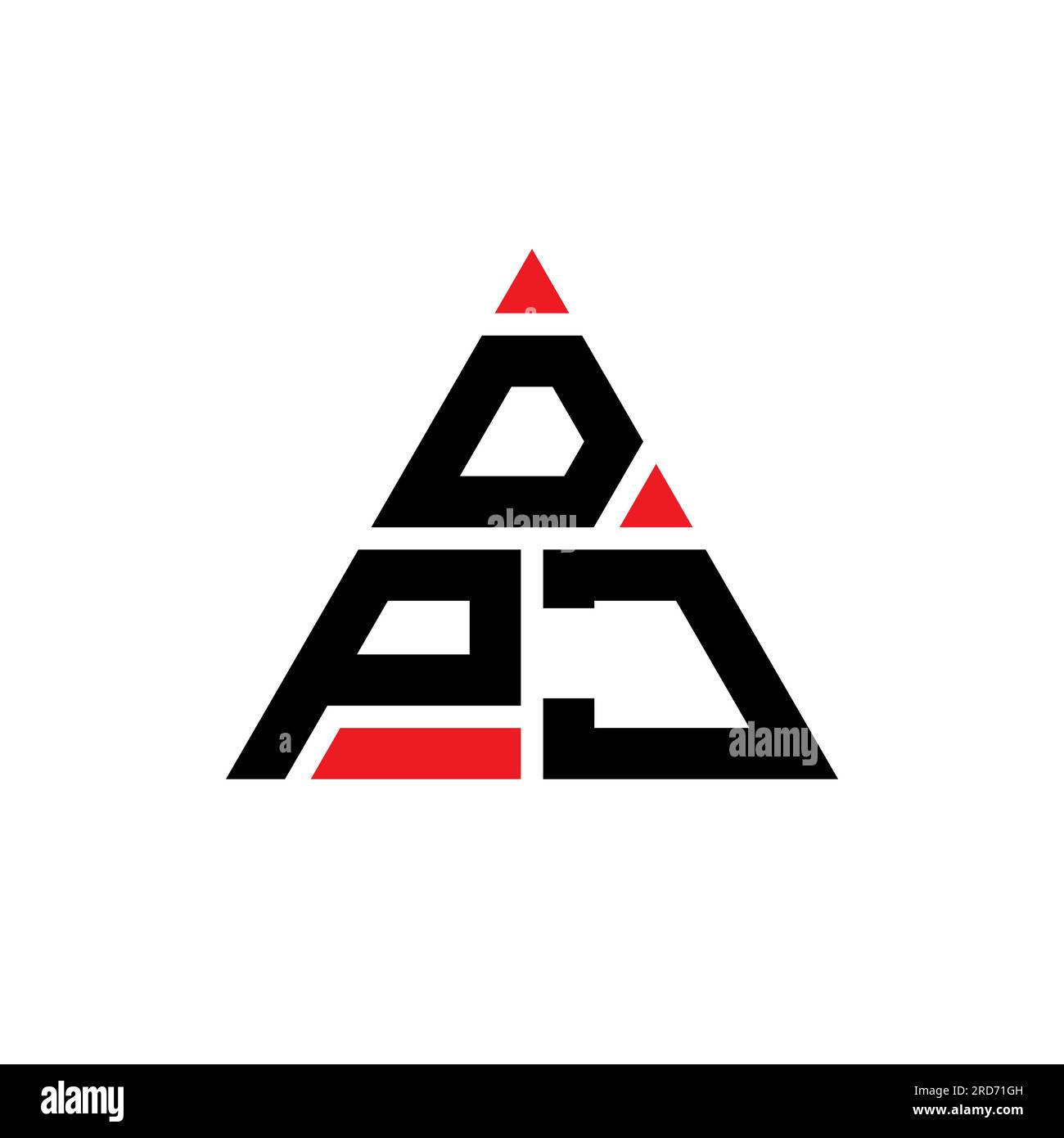 DPJ triangle letter logo design with triangle shape. DPJ triangle logo ...