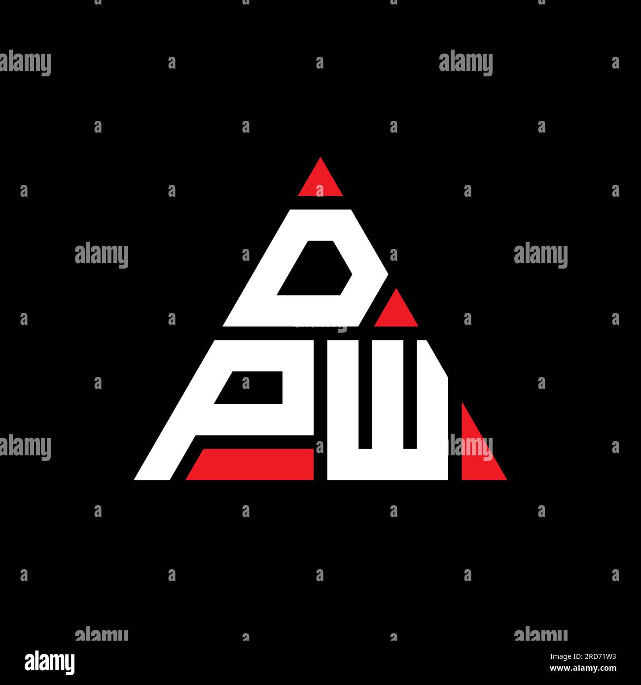 DPW triangle letter logo design with triangle shape. DPW triangle logo ...