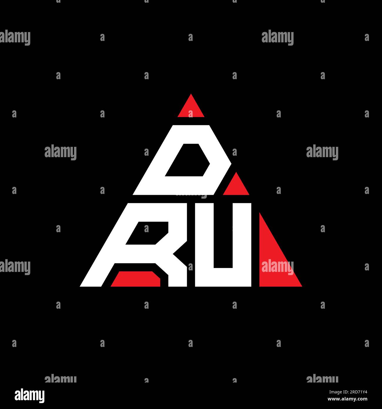 DRU triangle letter logo design with triangle shape. DRU triangle logo ...