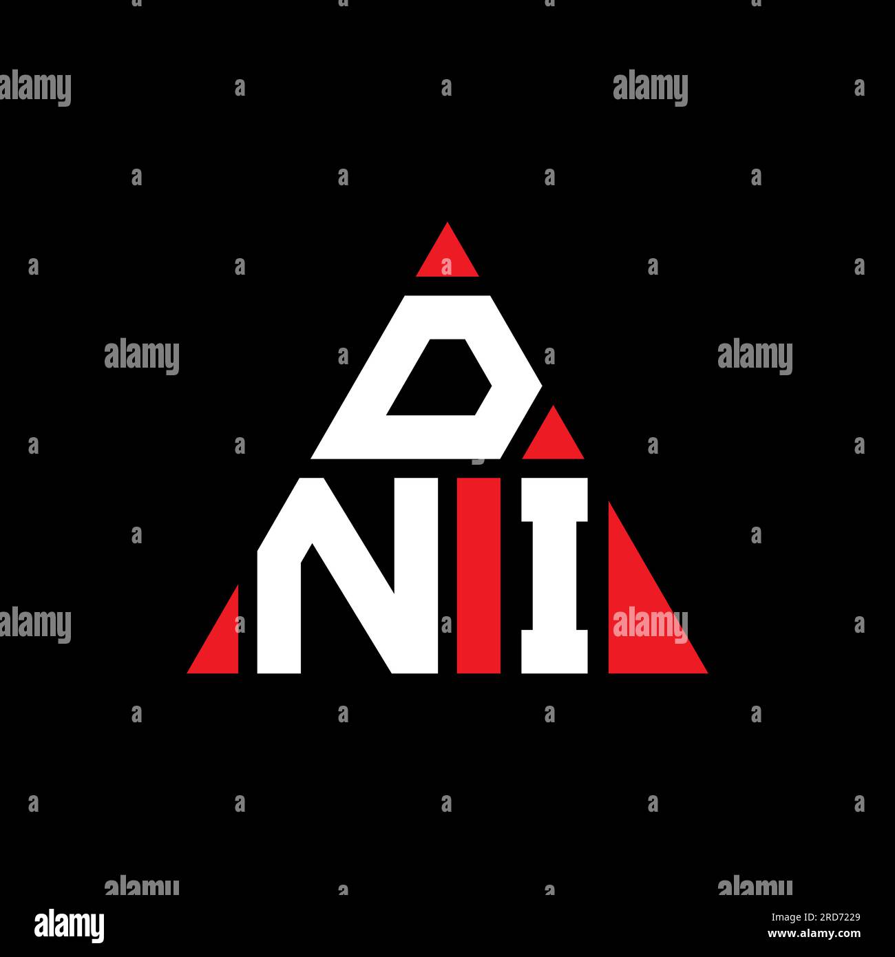 DNI triangle letter logo design with triangle shape. DNI triangle logo ...
