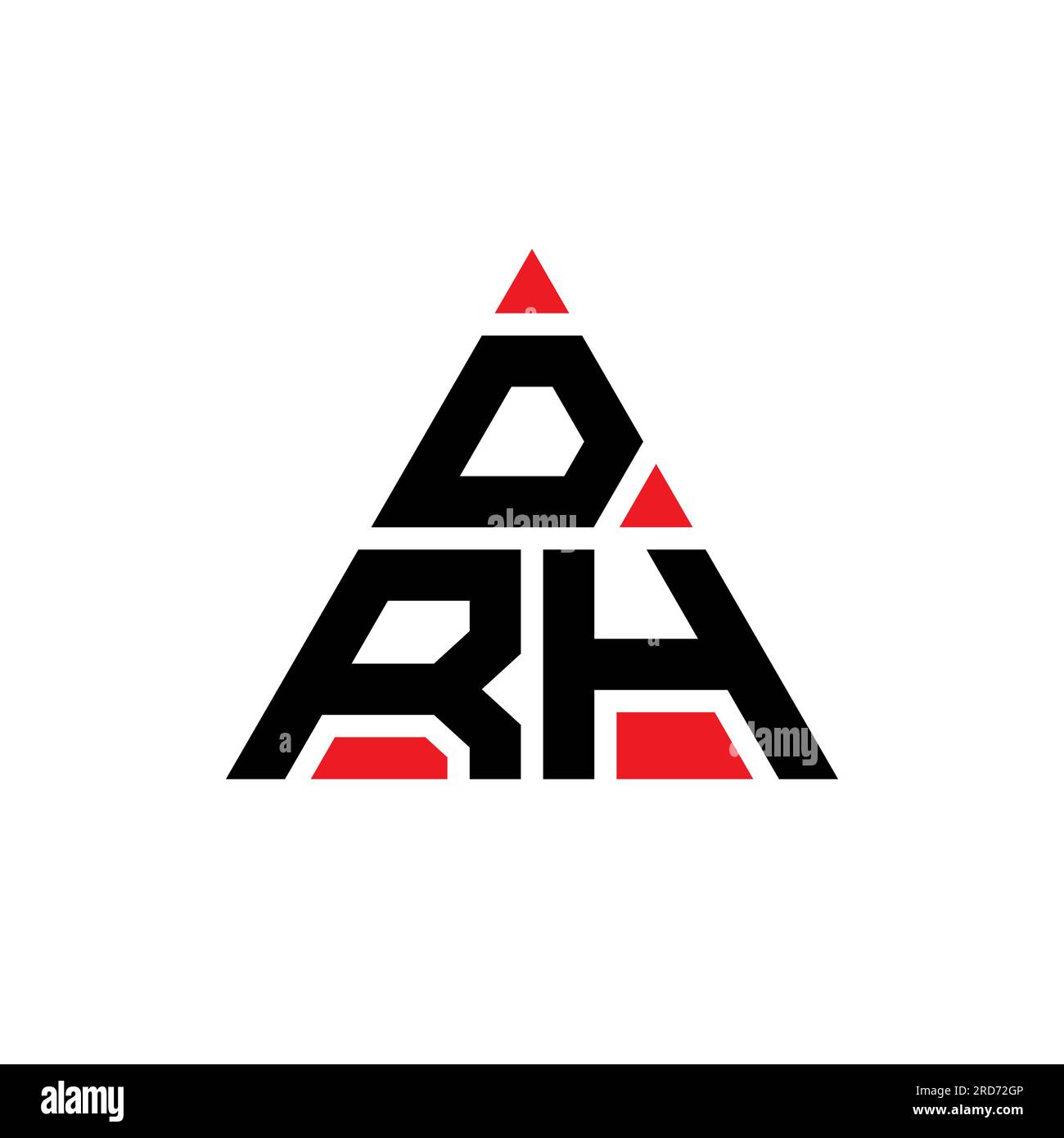 DRH triangle letter logo design with triangle shape. DRH triangle logo ...