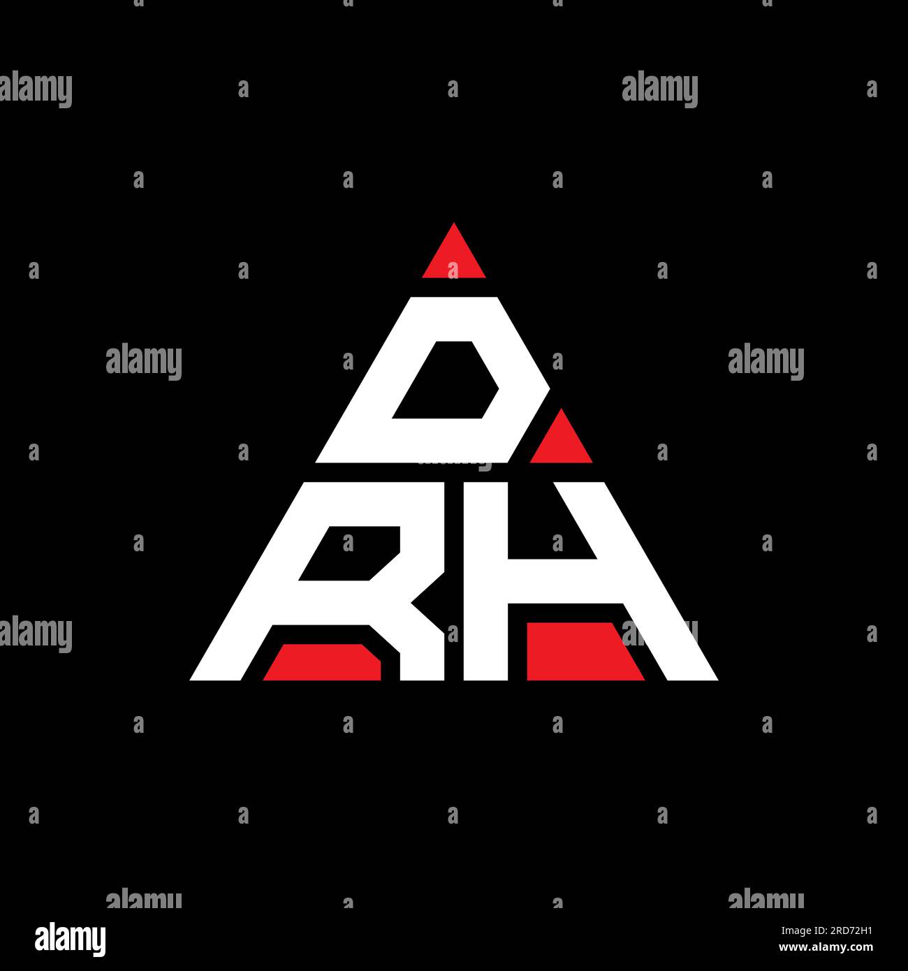 DRH triangle letter logo design with triangle shape. DRH triangle logo ...