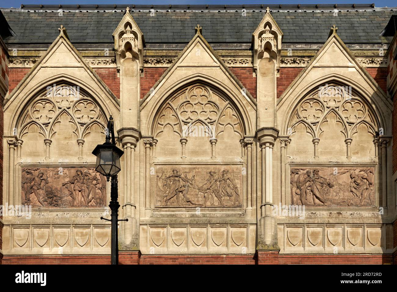 Bas-relief detail of the Royal Shakespeare Theatre, RSC theatre upper ...