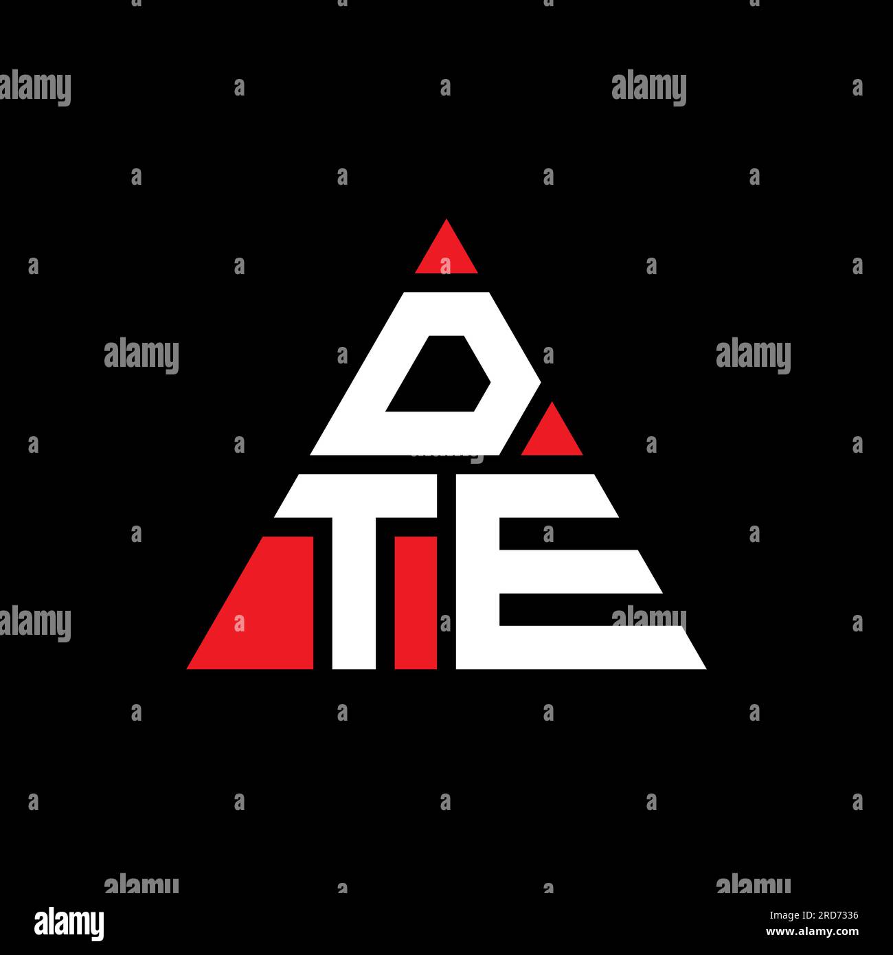 DTE triangle letter logo design with triangle shape. DTE triangle logo ...