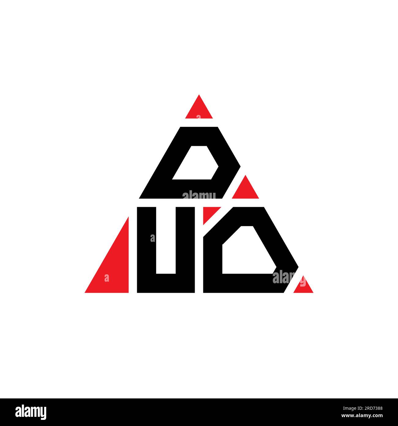 DUO triangle letter logo design with triangle shape. DUO triangle logo ...