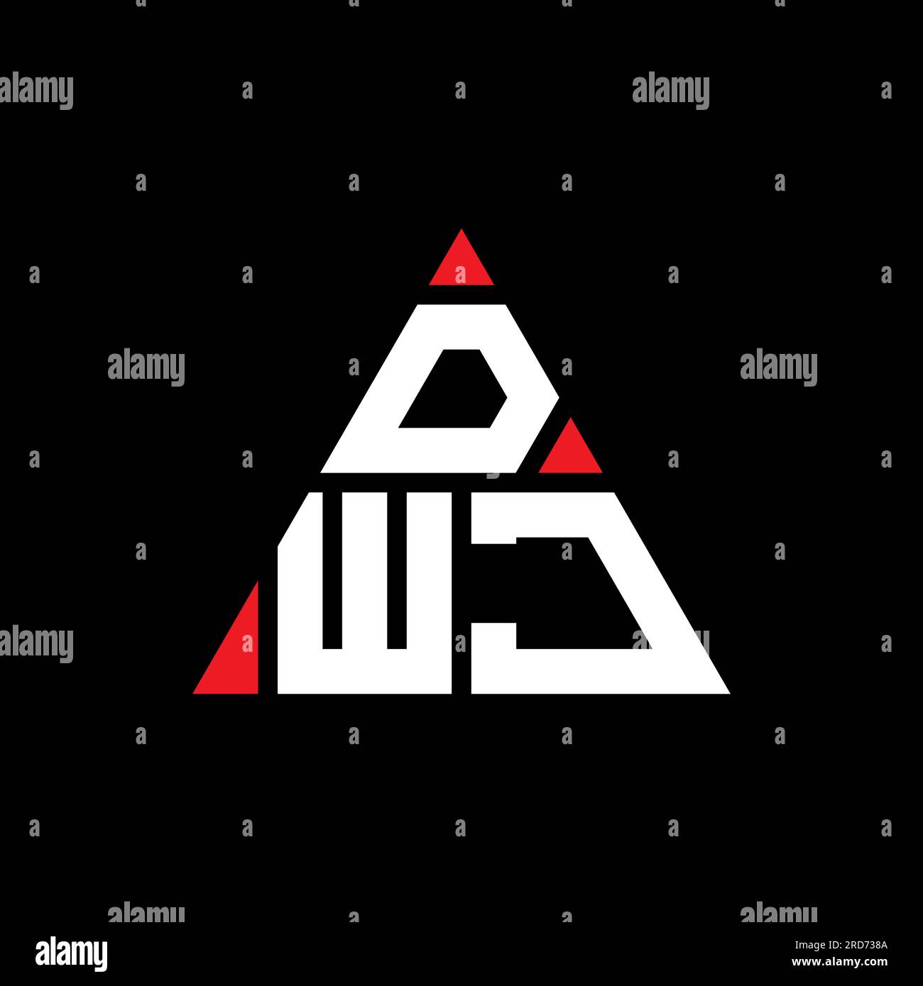 DWJ triangle letter logo design with triangle shape. DWJ triangle logo ...