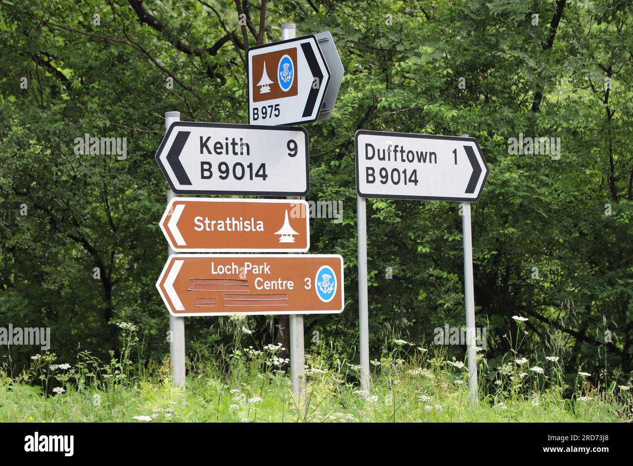 Road sign on B9014 between Keith and Dufftown Scotland July 2023 Stock ...
