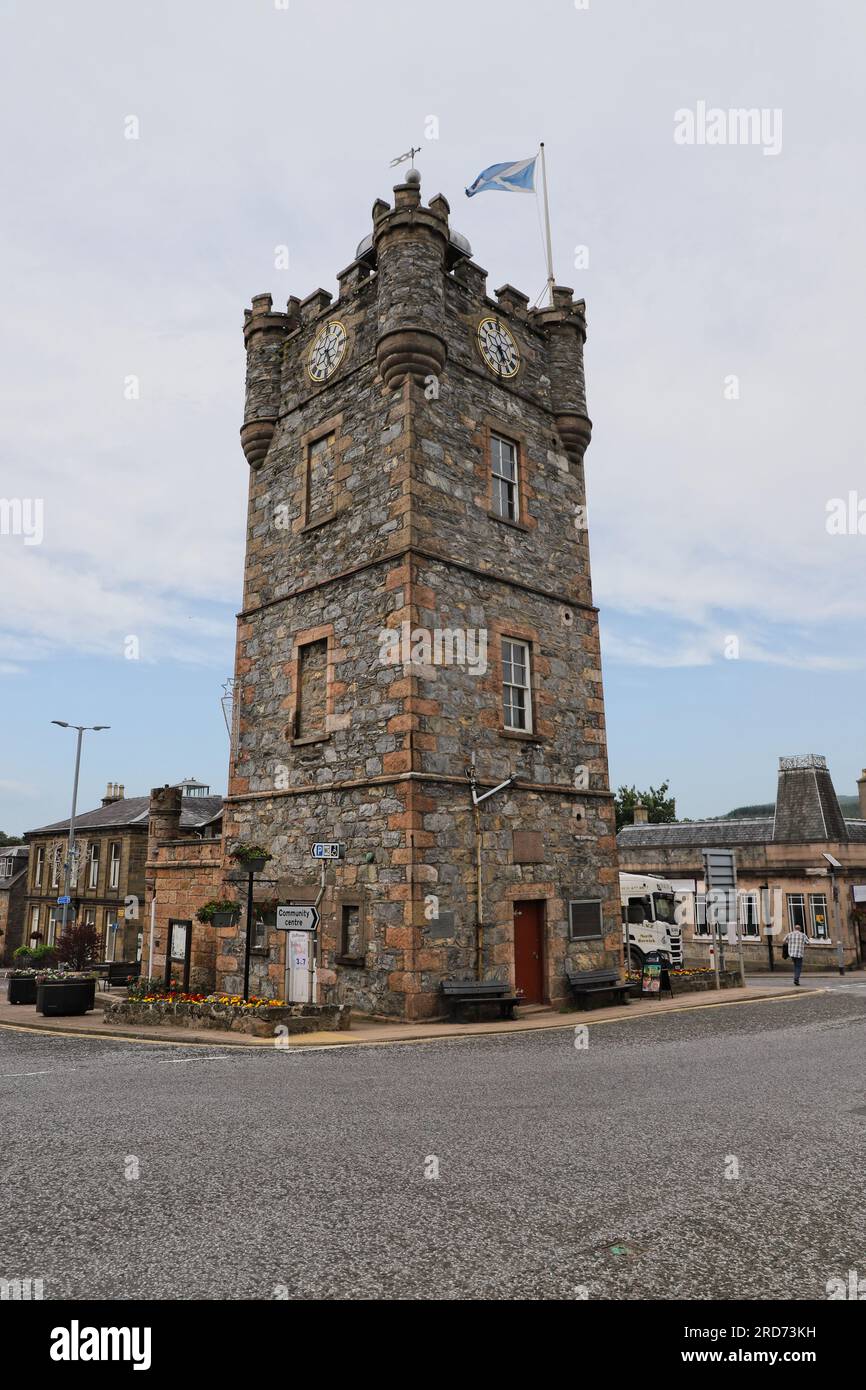 Dufftown Clock Tower / Town House Dufftown Moray Scotland July 2023 ... Dufftown Clock Tower / Town House Dufftown Moray Scotland July 2023 ...