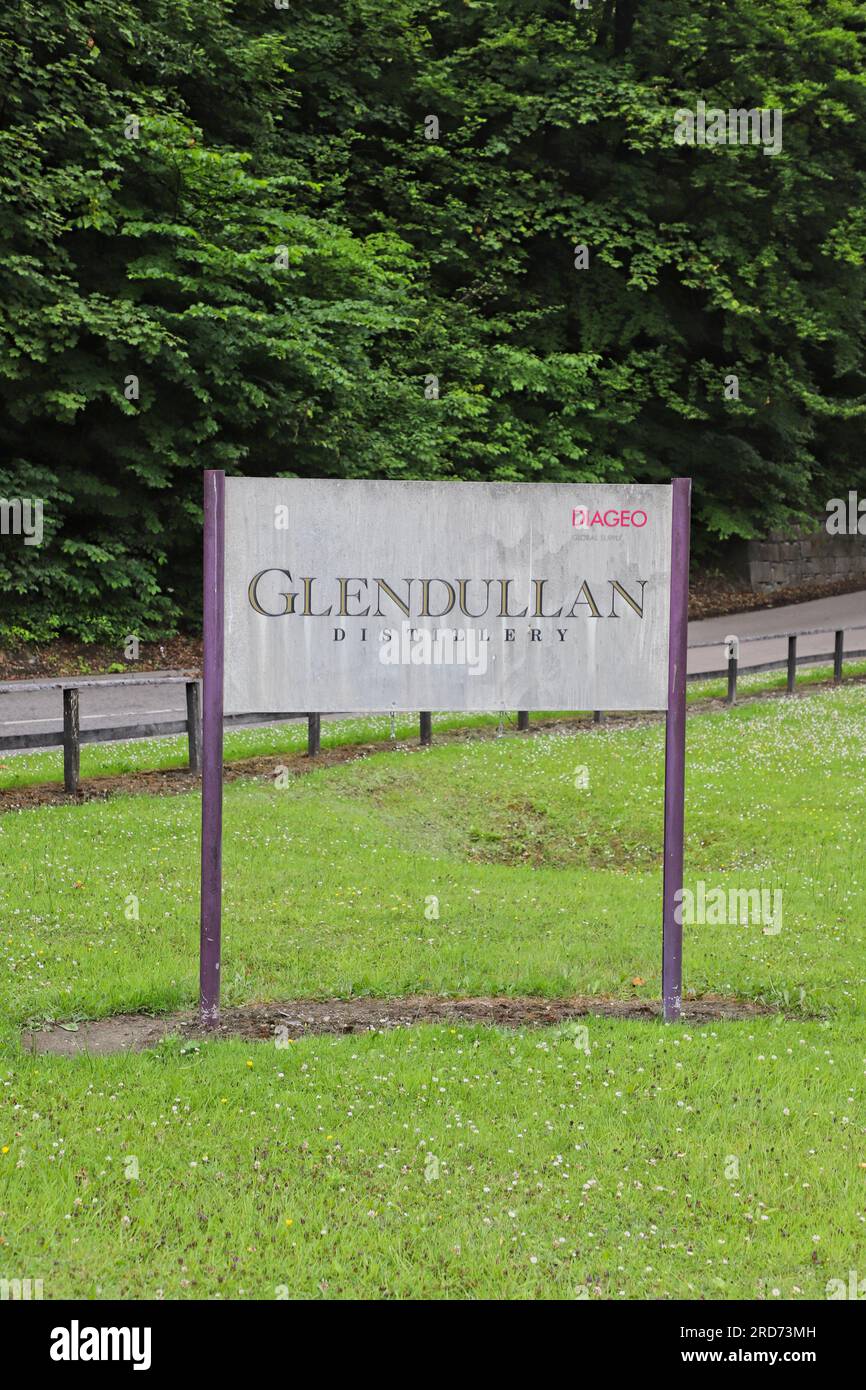 Sign for Glendullan Distillery Dufftown Scotland July 2023 Stock Photo ...