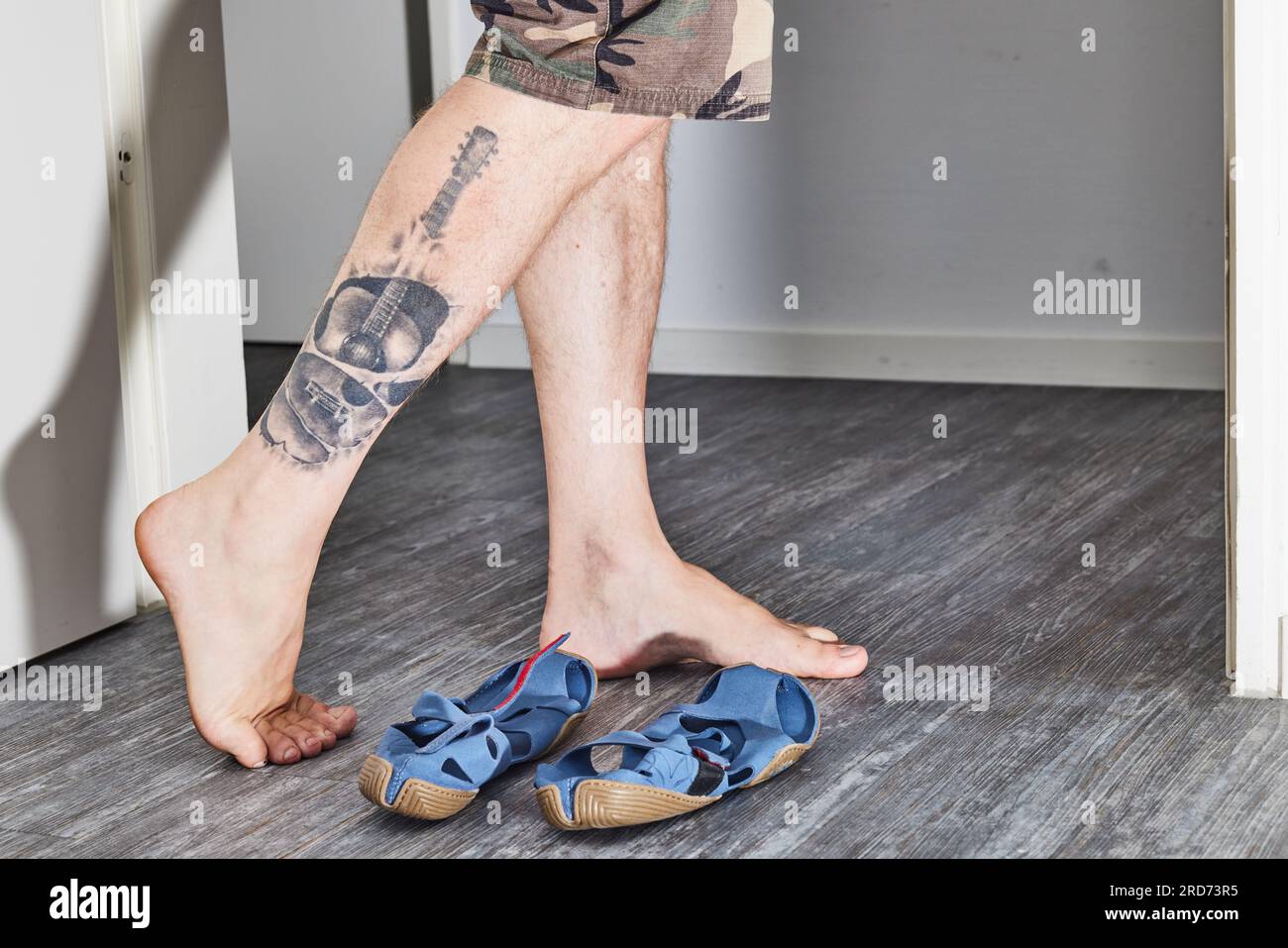 Man enjoying barefoot walk hi-res stock photography and images - Alamy
