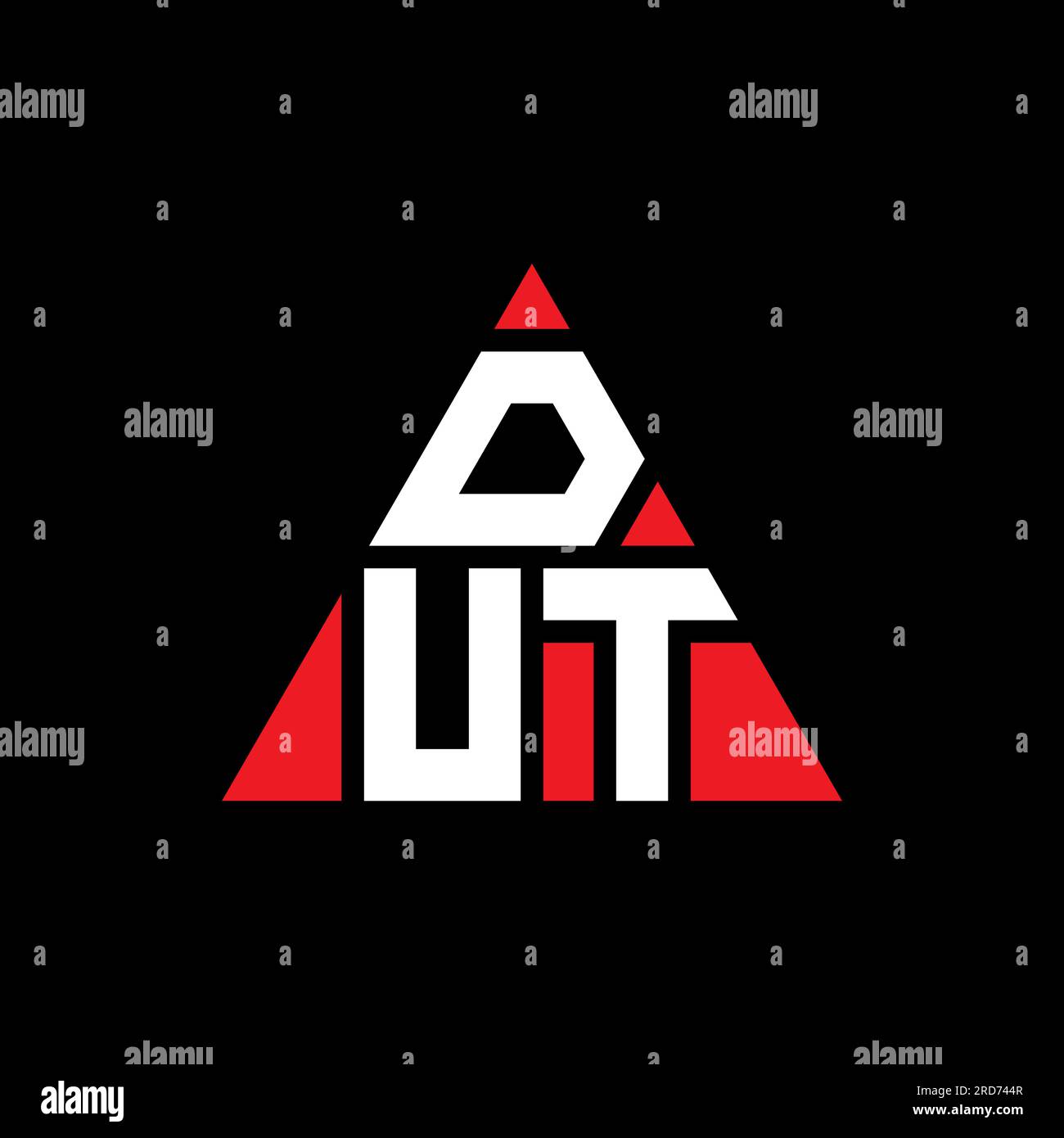 DUT triangle letter logo design with triangle shape. DUT triangle logo ...