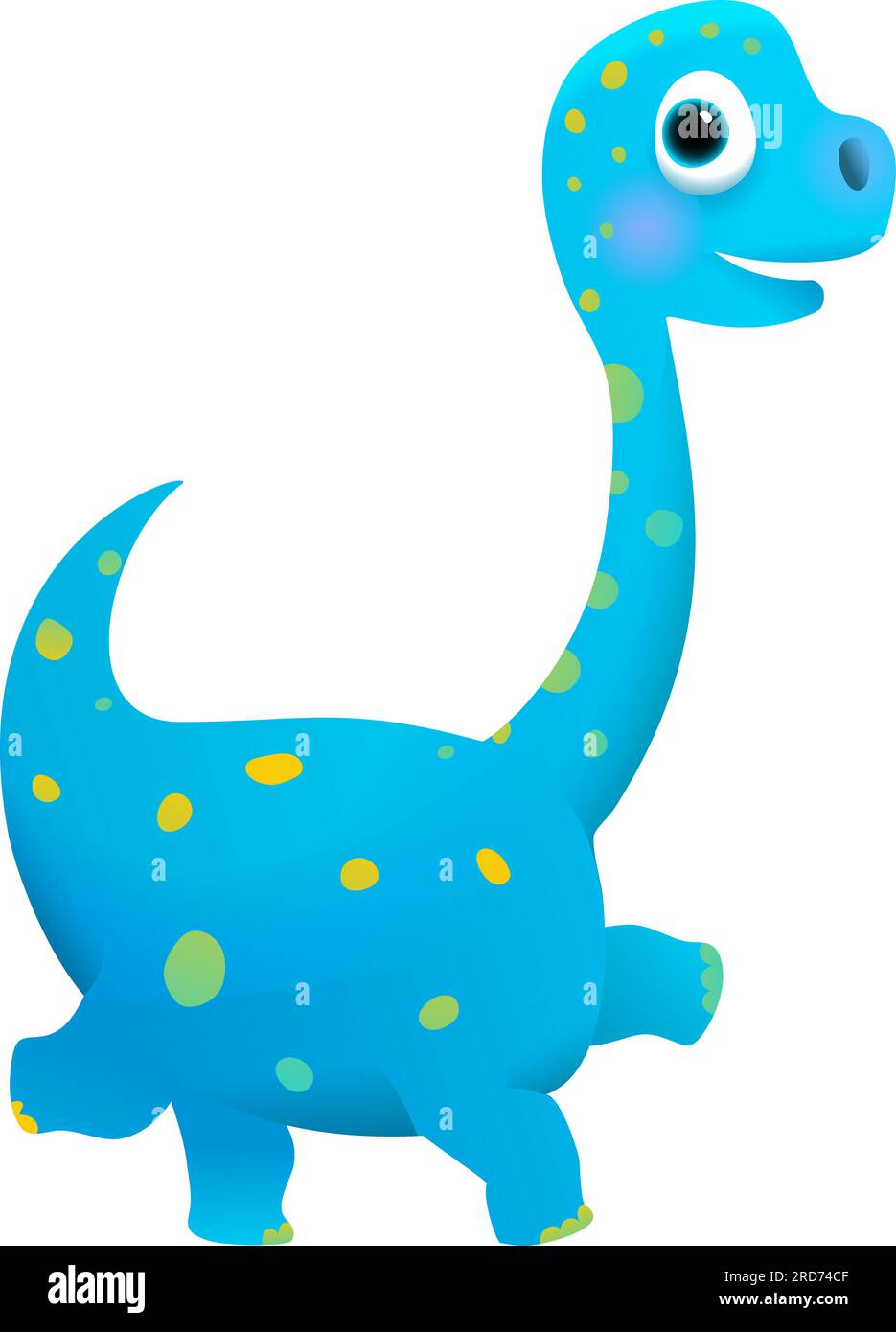 Cute Baby Tall Dinosaur Funny Cartoon for Kids Stock Vector Image & Art ...