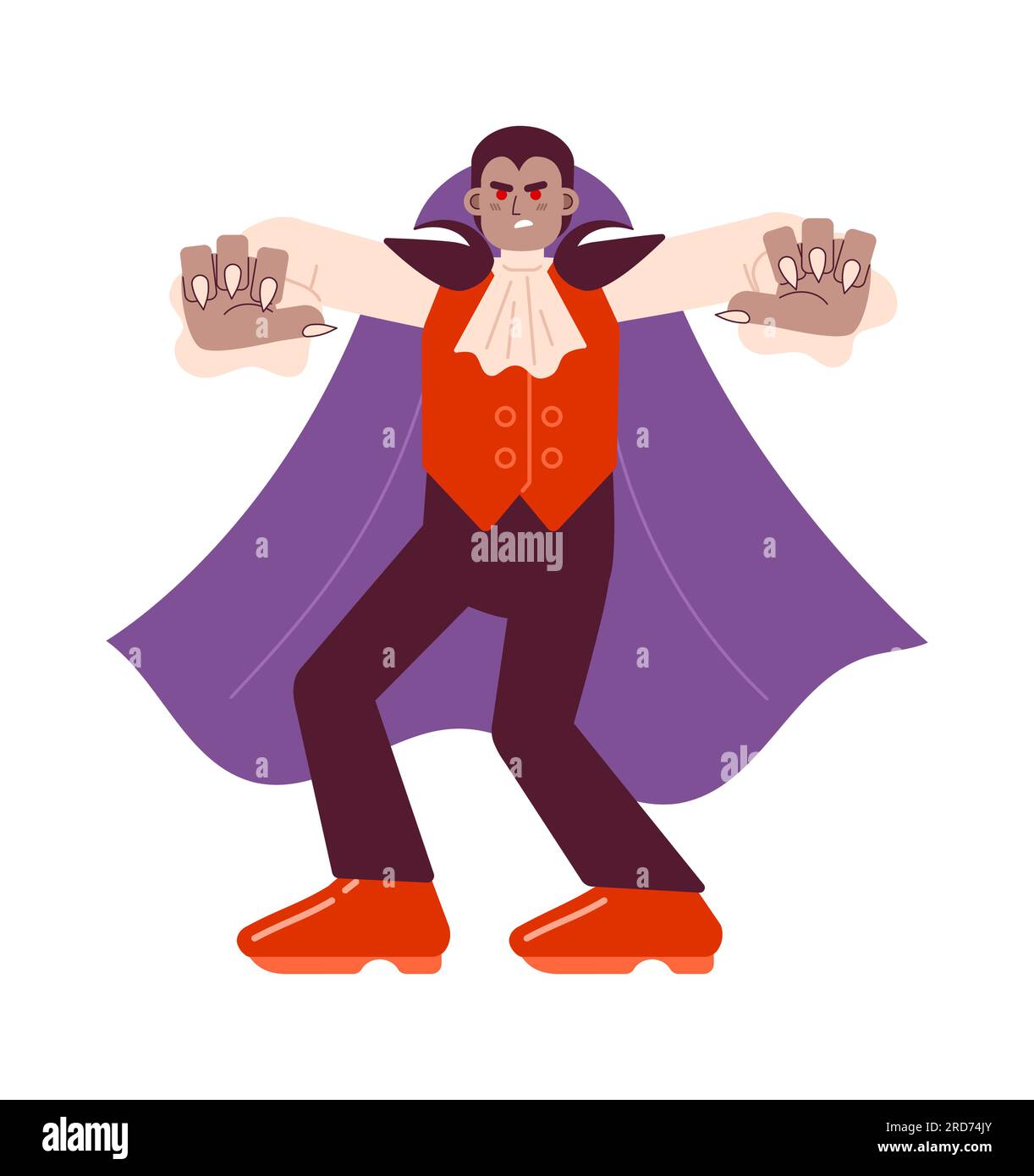 Angry vampire monster flat concept vector spot illustration Stock ...