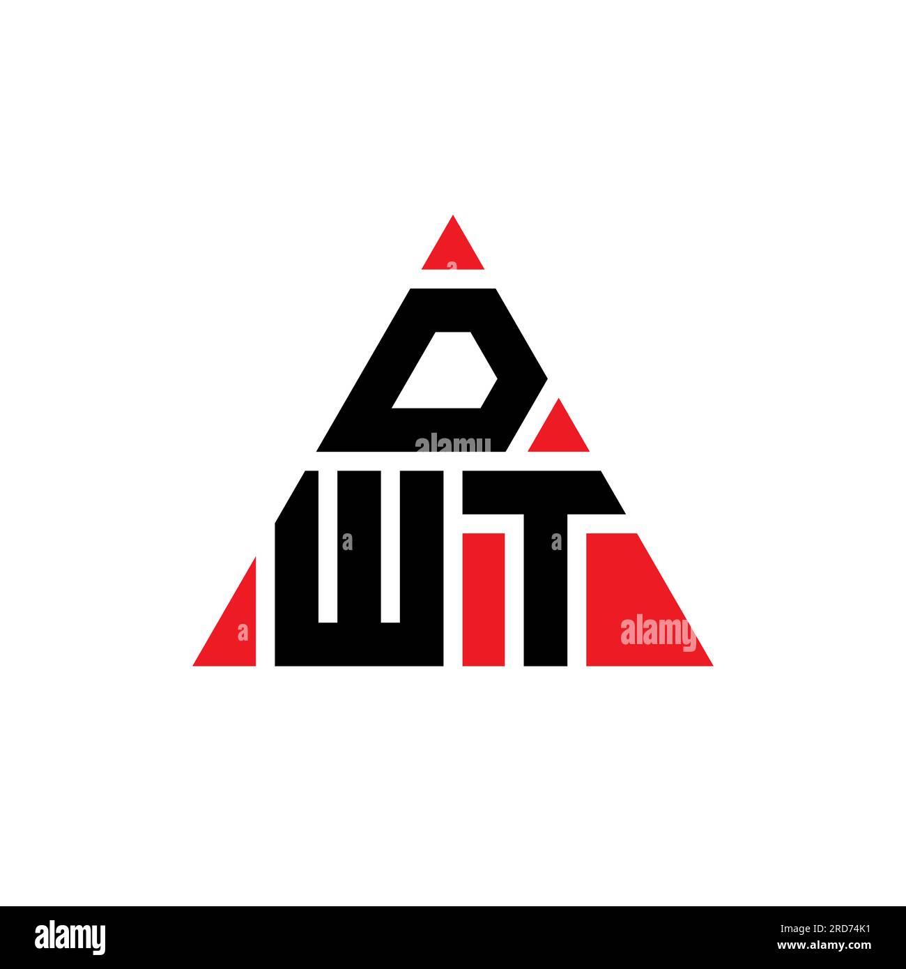 DWT triangle letter logo design with triangle shape. DWT triangle logo ...