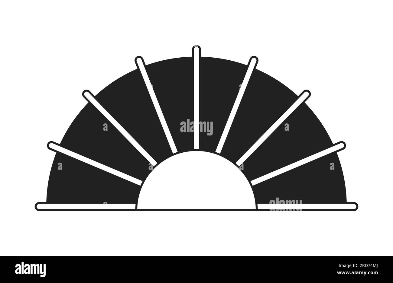 Folding Japanese Fan Monochrome Flat Vector Object Stock Vector Image And Art Alamy