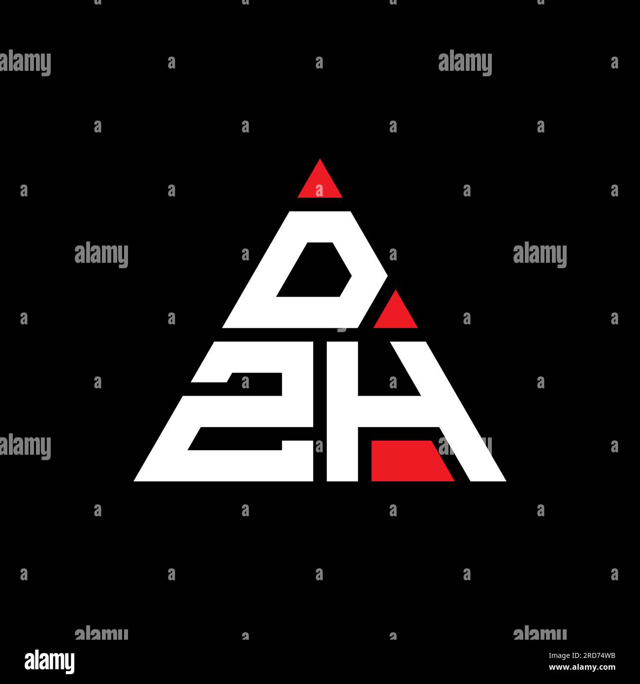 DZH triangle letter logo design with triangle shape. DZH triangle logo design monogram. DZH ...