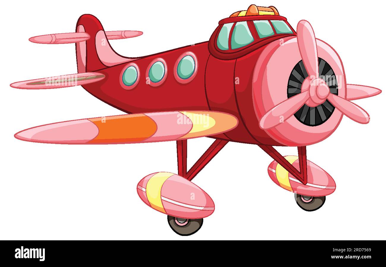 Cute vintage aircraft cartoon illustration Stock Vector Image & Art - Alamy