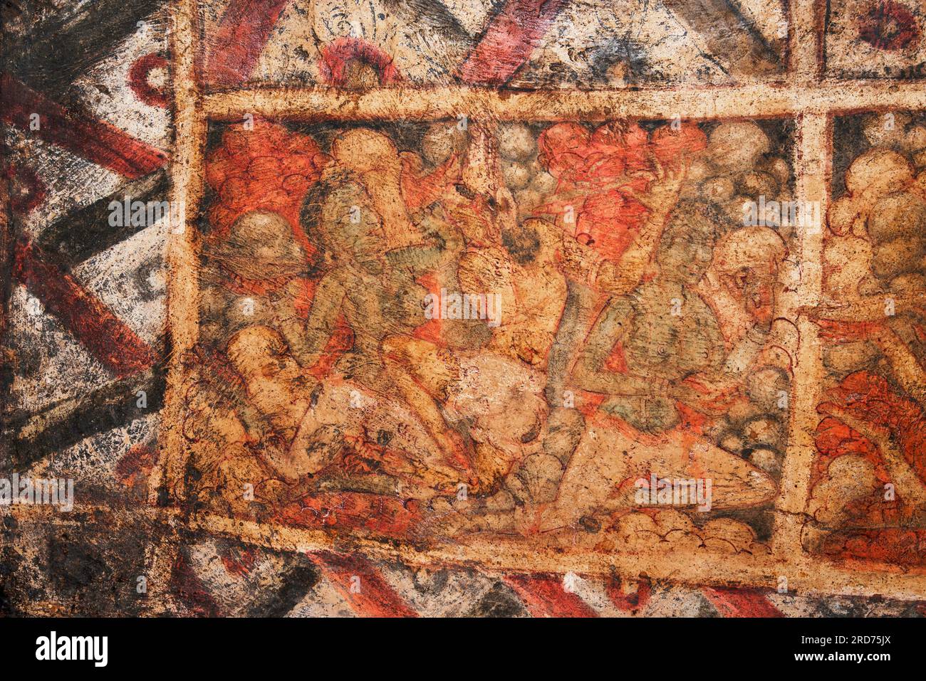 Ellora Cave 33 right wing ceiling of subsidiary shrine, showing ...