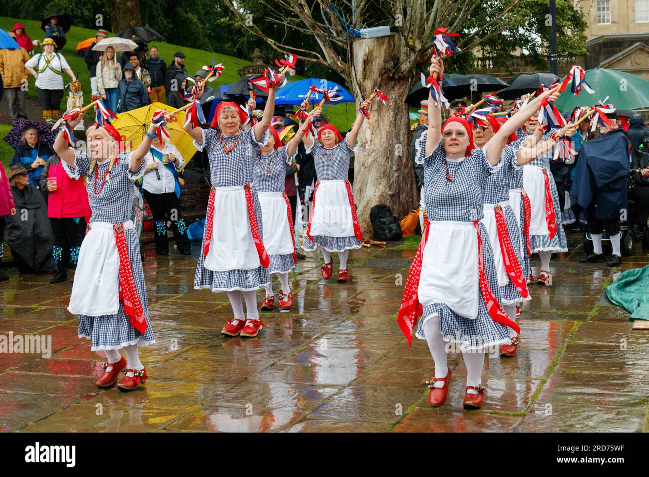 Morris Dancing on a rainy day at the Buxton Day of Dance 2023 Stock ...