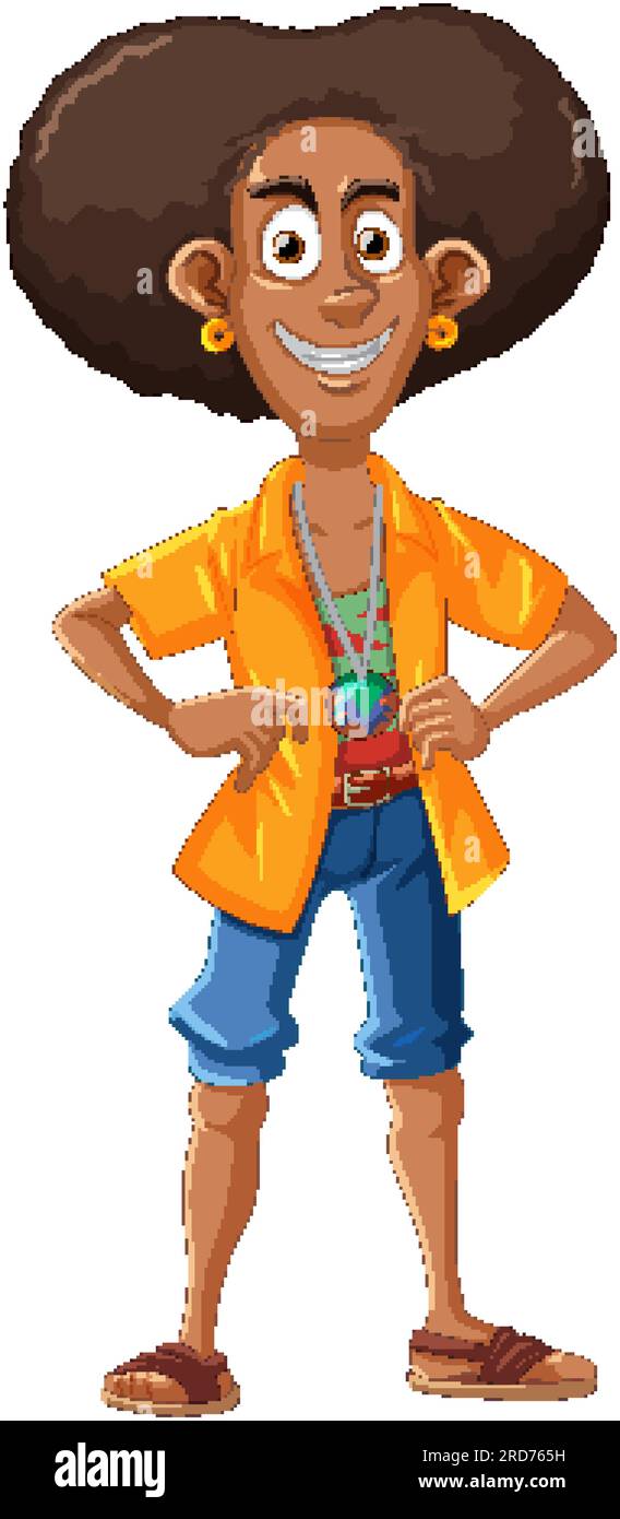 A Man with Afro Hairstyle Vector illustration Stock Vector Image & Art ...