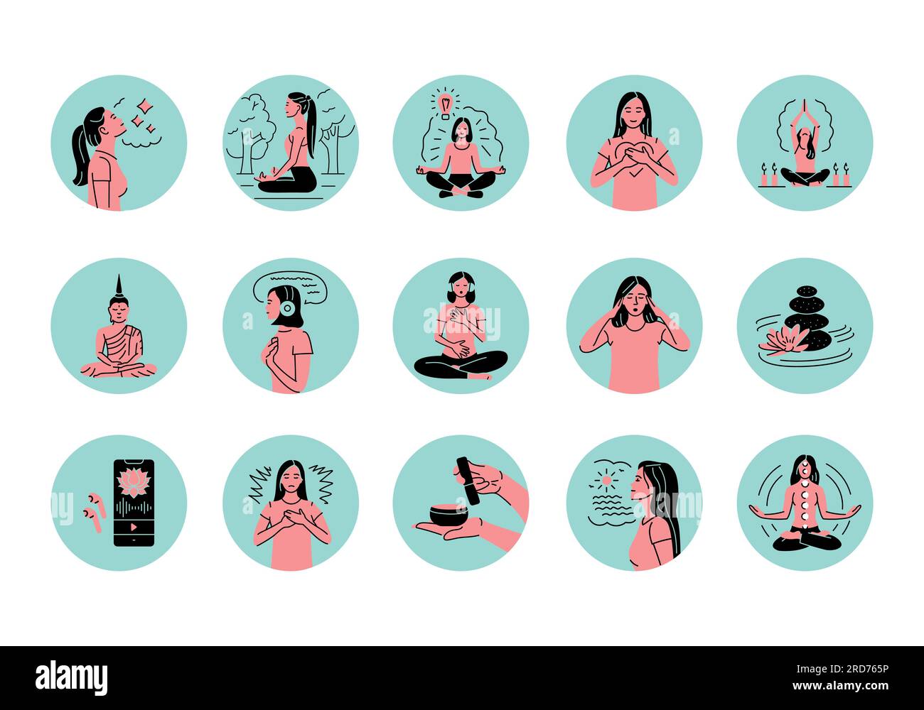 Transcendental meditation woman hi-res stock photography and images - Alamy