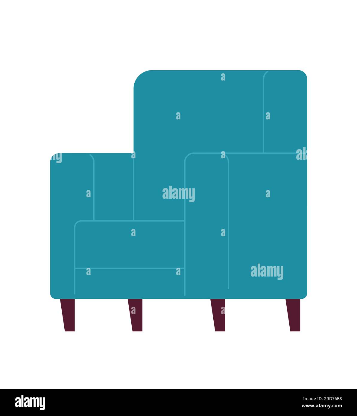 Cyan armchair furniture semi flat colour vector object Stock Vector ...