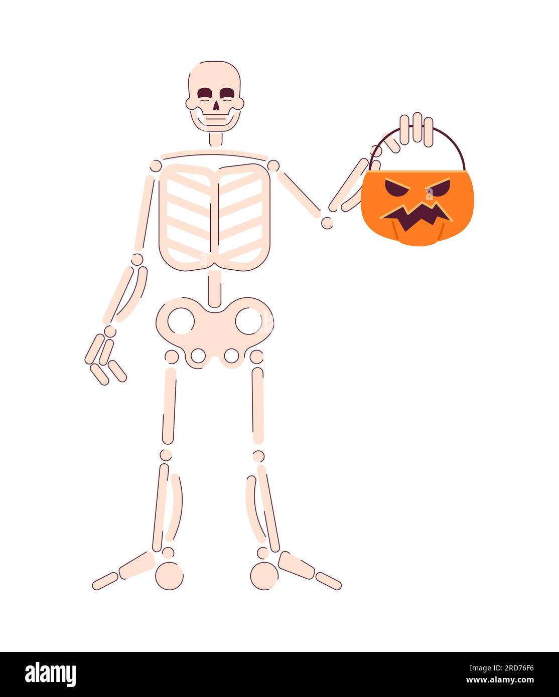 Happy halloween skeleton flat concept vector spot illustration Stock ...