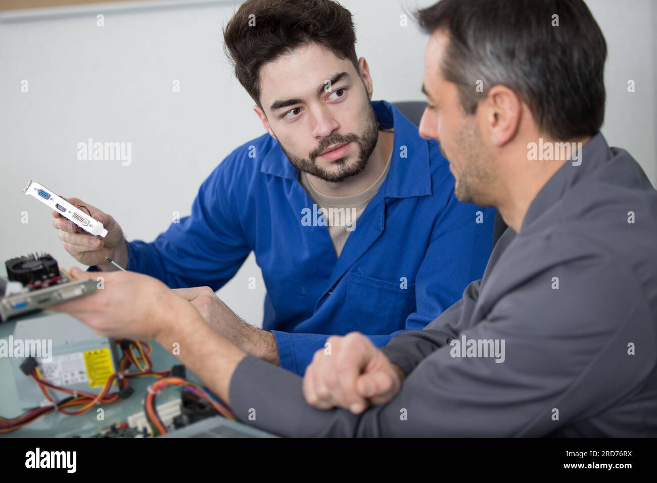 student in electrical engineering course training with teacher Stock ...