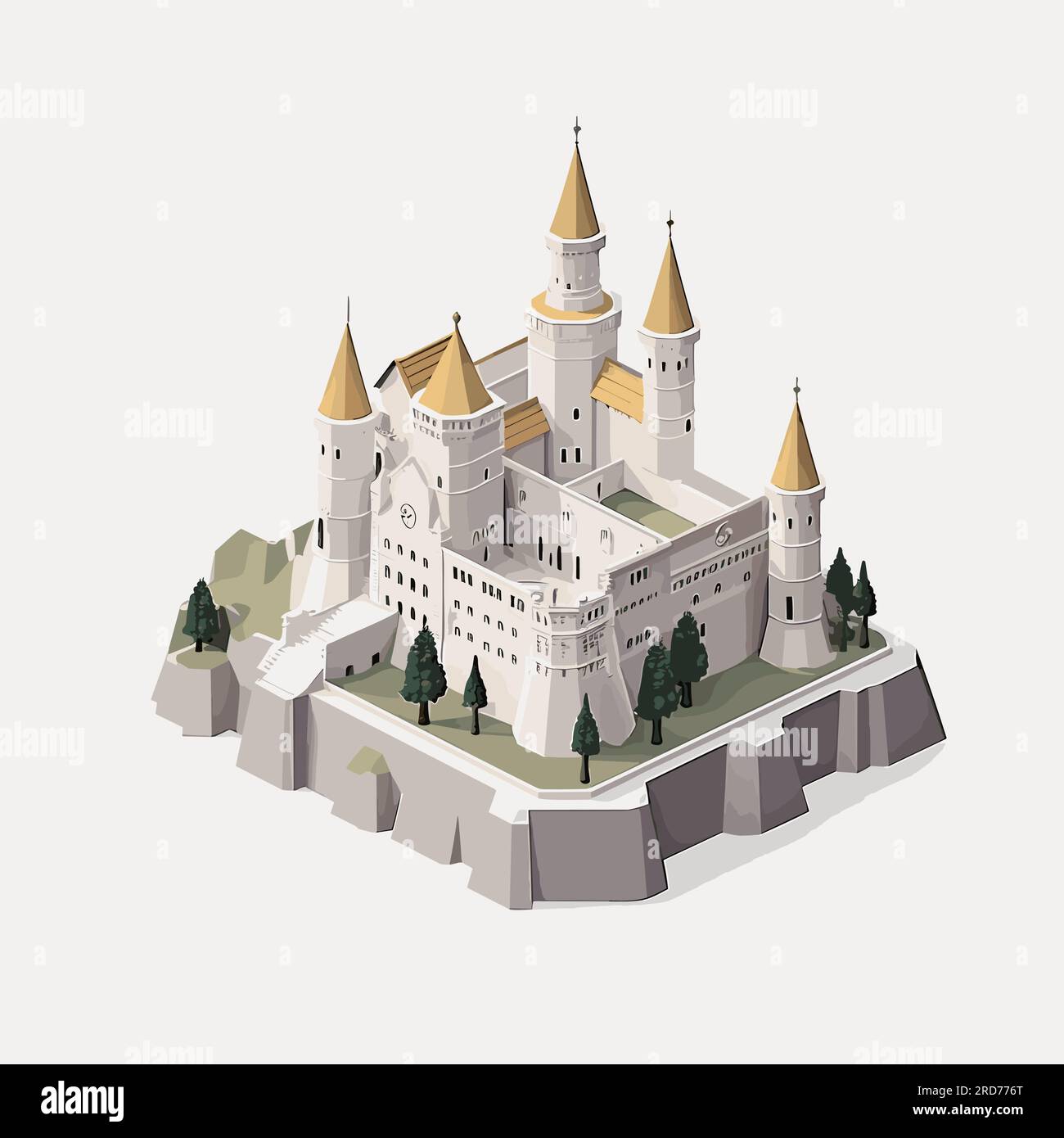 castle isometric vector flat minimalistic isolated Stock Vector Image ...