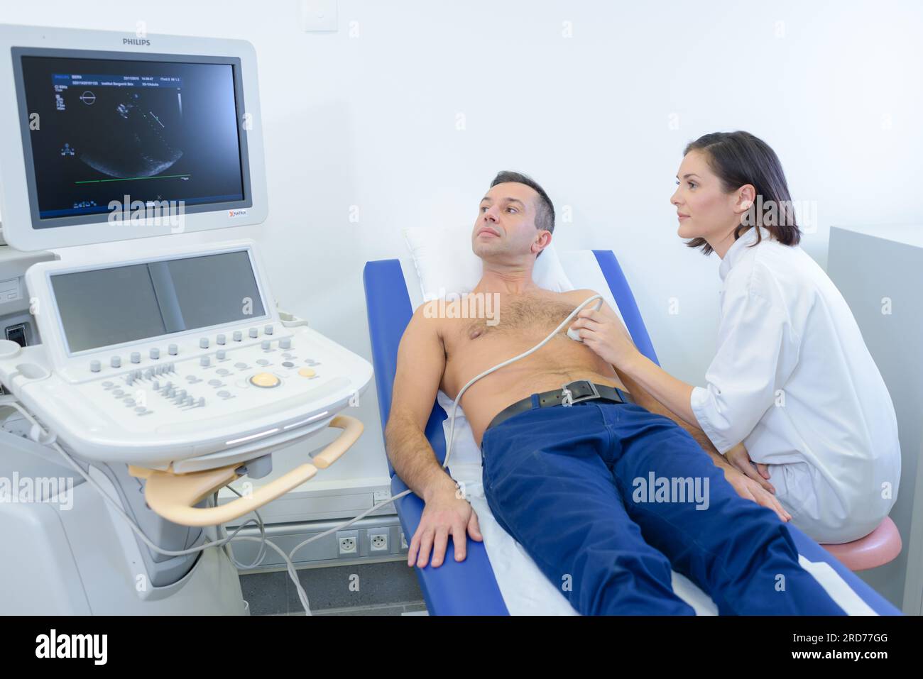 Ultrasound man chest scan heart hi-res stock photography and images - Alamy