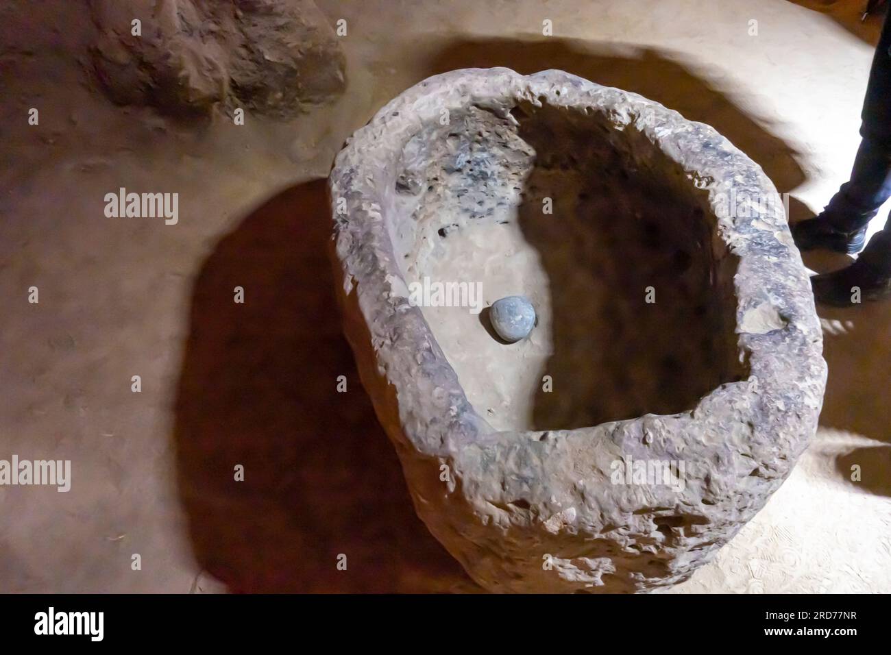 Ancient stone vessel Kaymakli Underground City Cappadocia Stock Photo ...