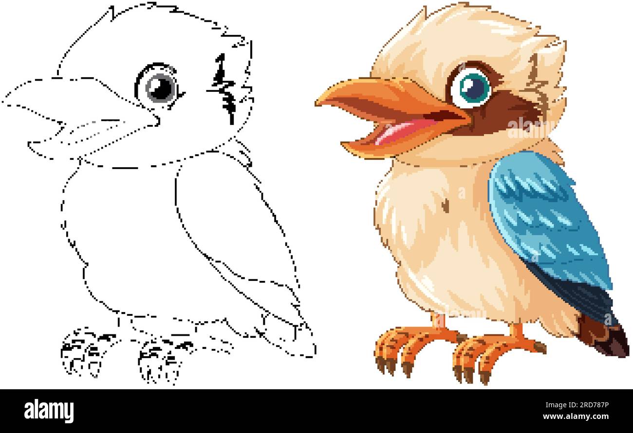 A cartoon illustration of a smiling Kookaburra bird, native to ...