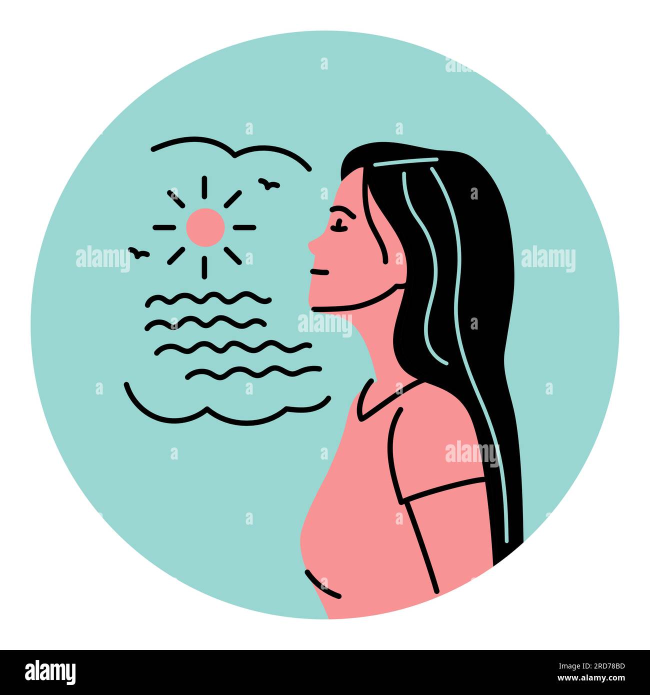 Visualization meditation black line icon. Pictogram for web page ...