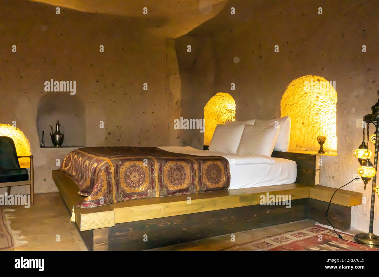 Cave hotel room in Vigor Hotel Cappadocia Uçhisar/Nevşehir Turkey Stock ...