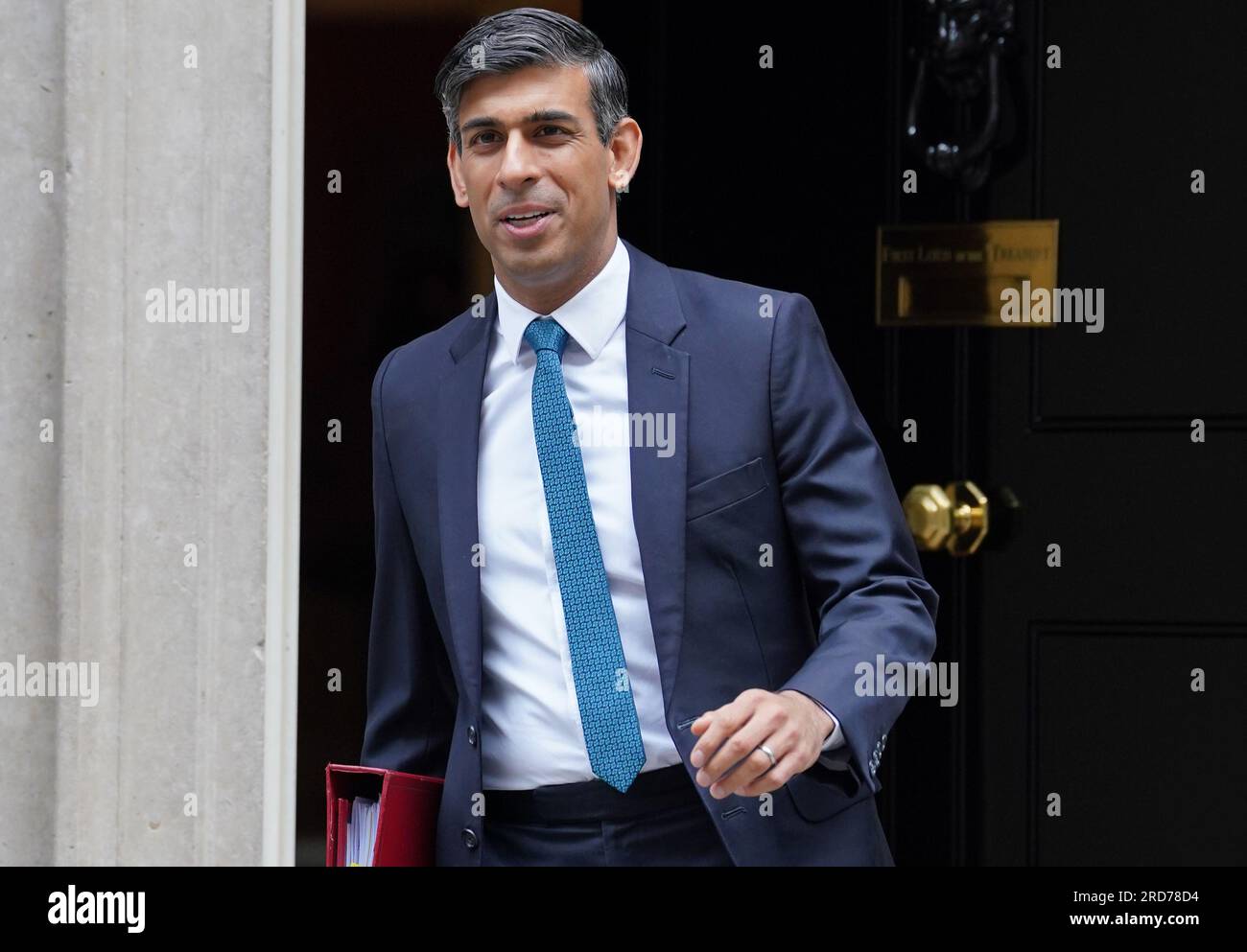 Prime Minister Rishi Sunak departs 10 Downing Street, London, to attend Prime Minister's ...