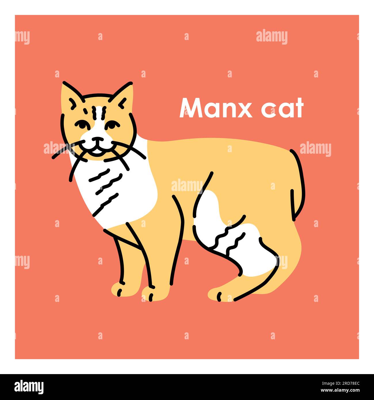 Manx cat line icon. Farm animals. Pictogram for web page, mobile app ...